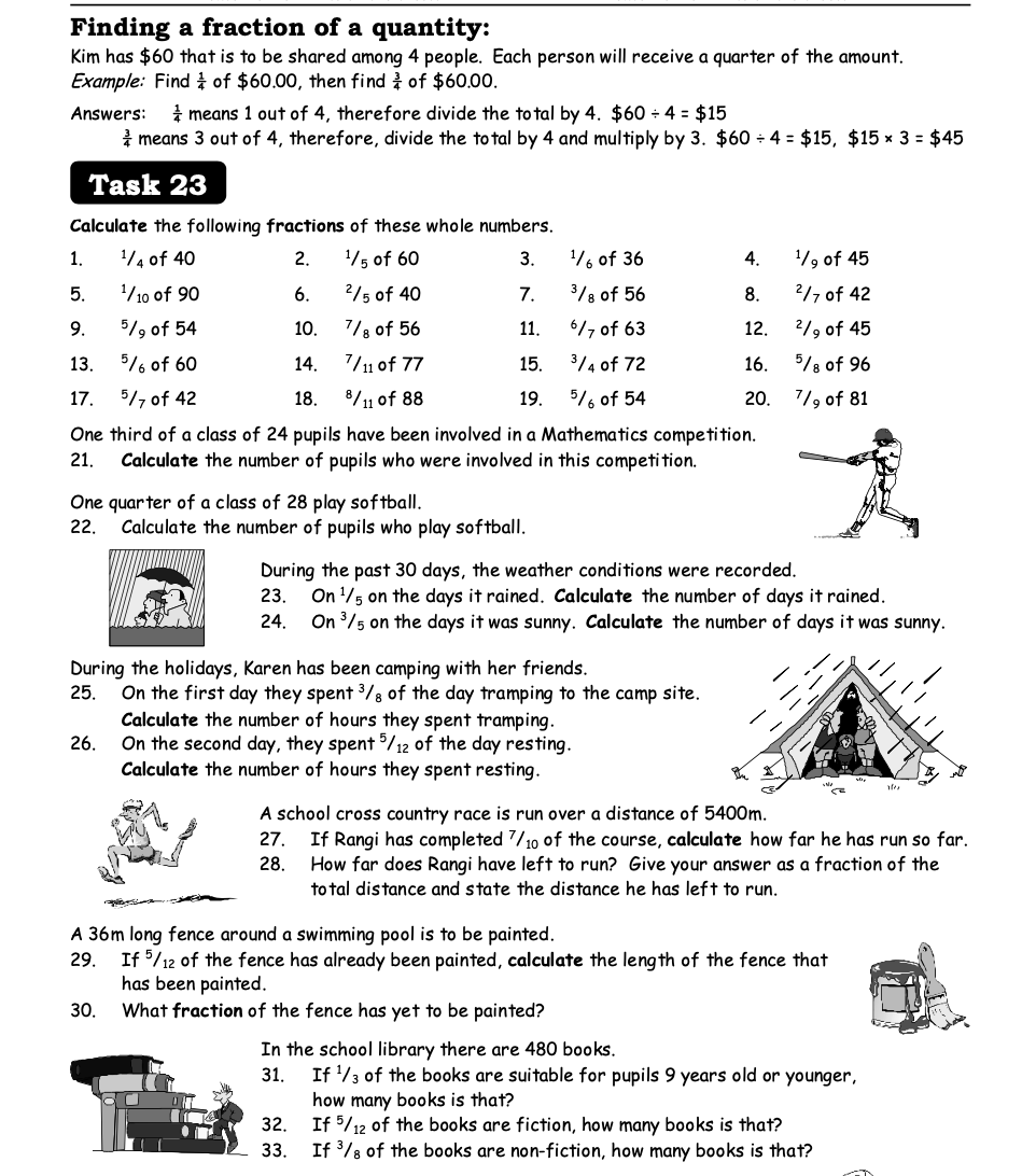 7M1MAT22: Fraction of a Quantity | MHOL